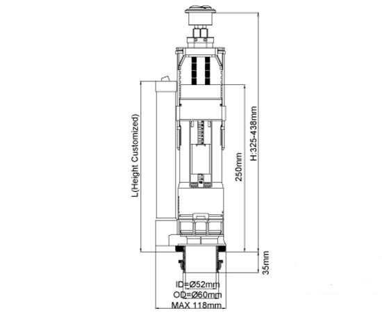 Nuca Universal Flush Valve -Kingsway Plumbing